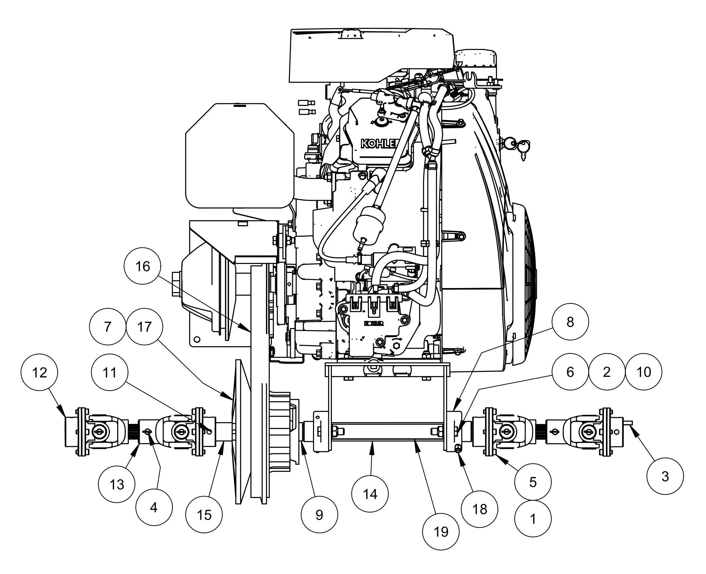 MSP455 Power Unit Drive line Assembly Parts