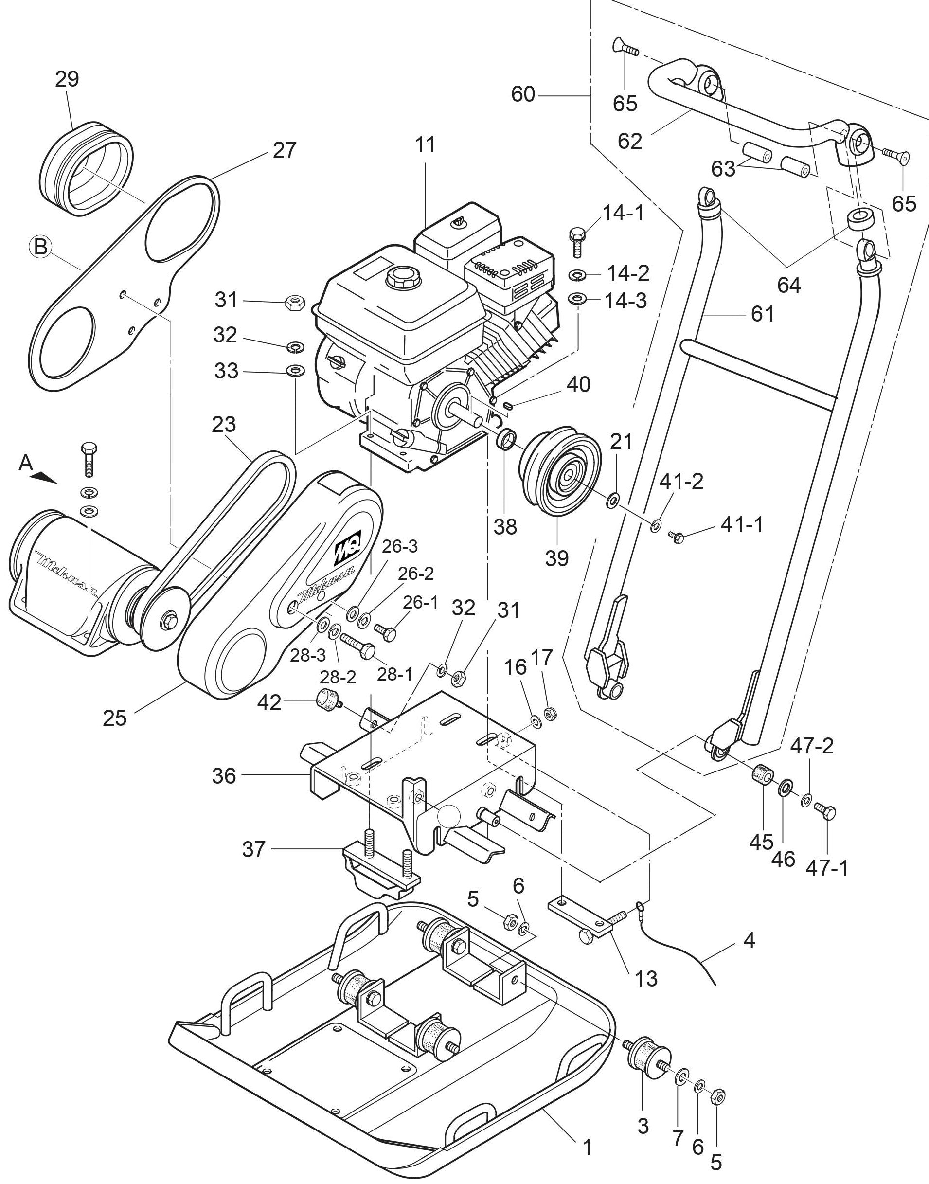 MVC82VH Plate Tamper Compactor Parts by Multiquip Mikasa