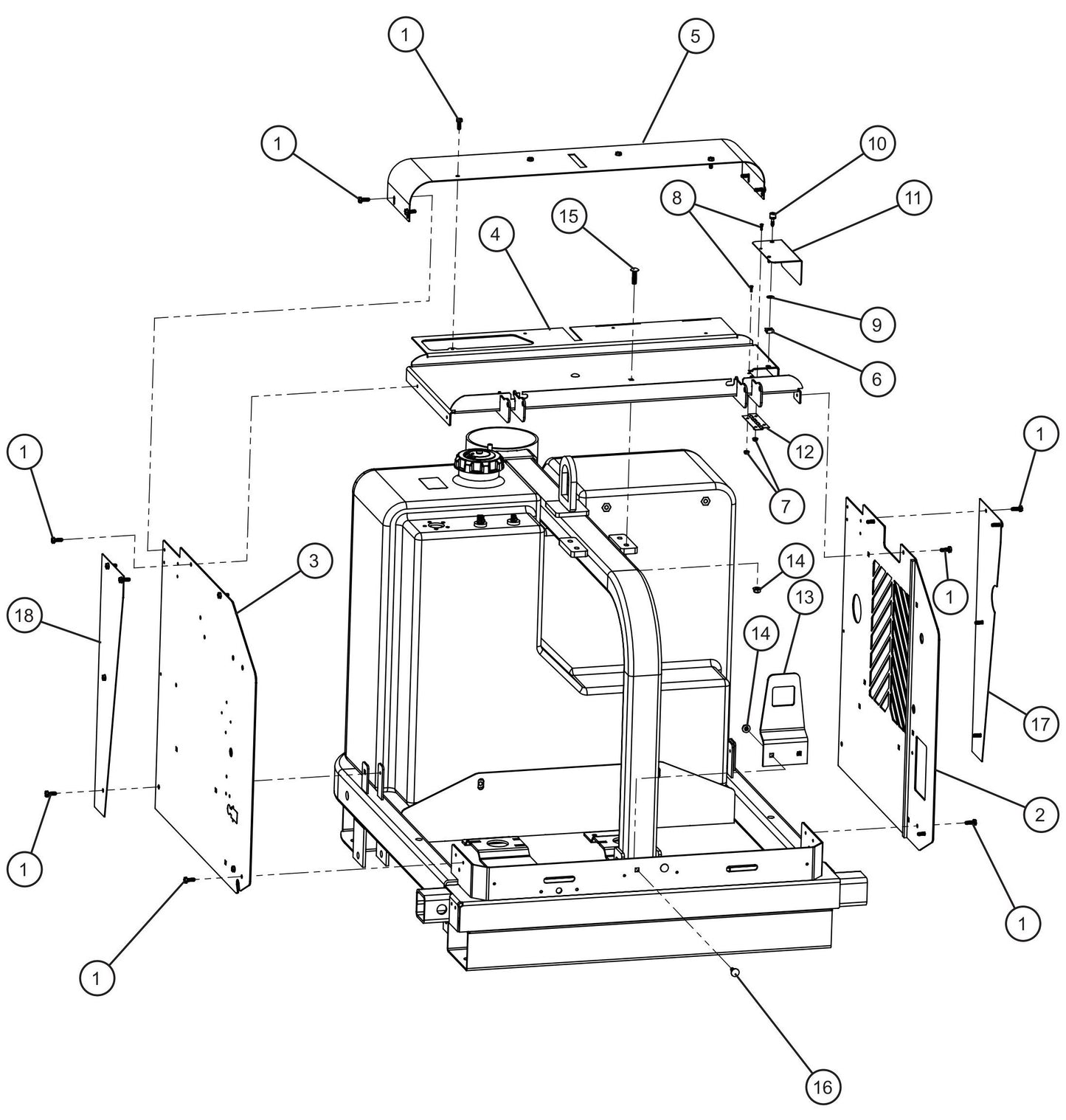 GR Series 3kW Night-Lite - Enclosure Base-II (1 of 2) Assembly Parts F ...