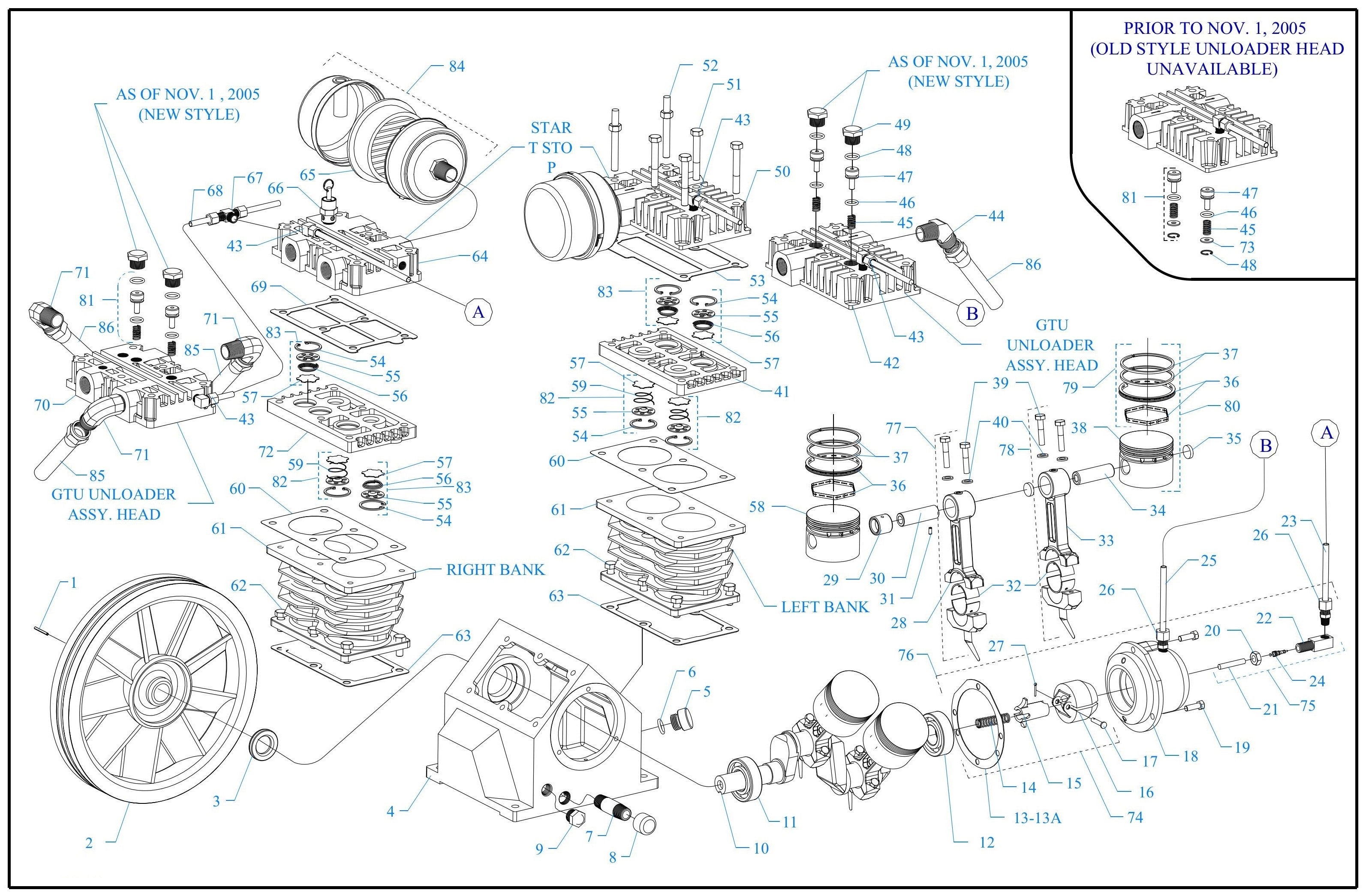 GT2C-60C-SSC Four Cylinder-Two Stage Assembly Parts | Danse USA
