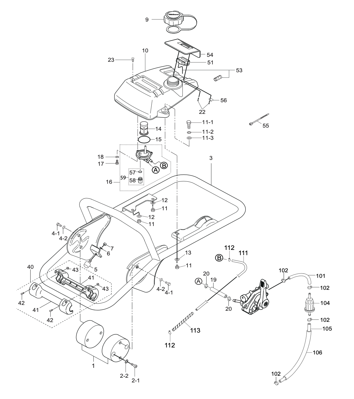 Fuel Tank And Handle Assembly Parts-MTX60HD | Danse USA