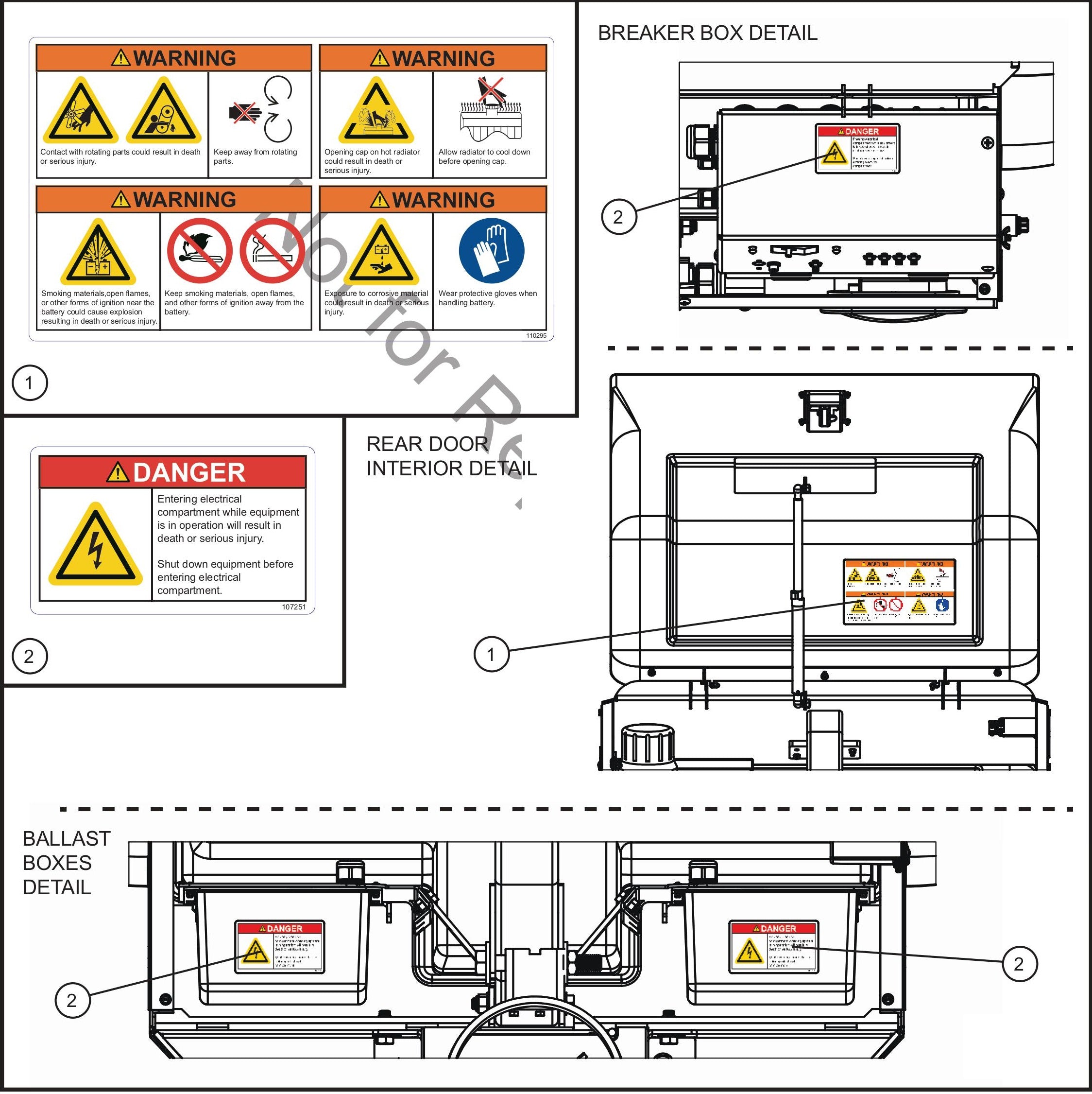 V Series Night-Lite Pro II Interior Decals Assembly Parts By Allmand ...