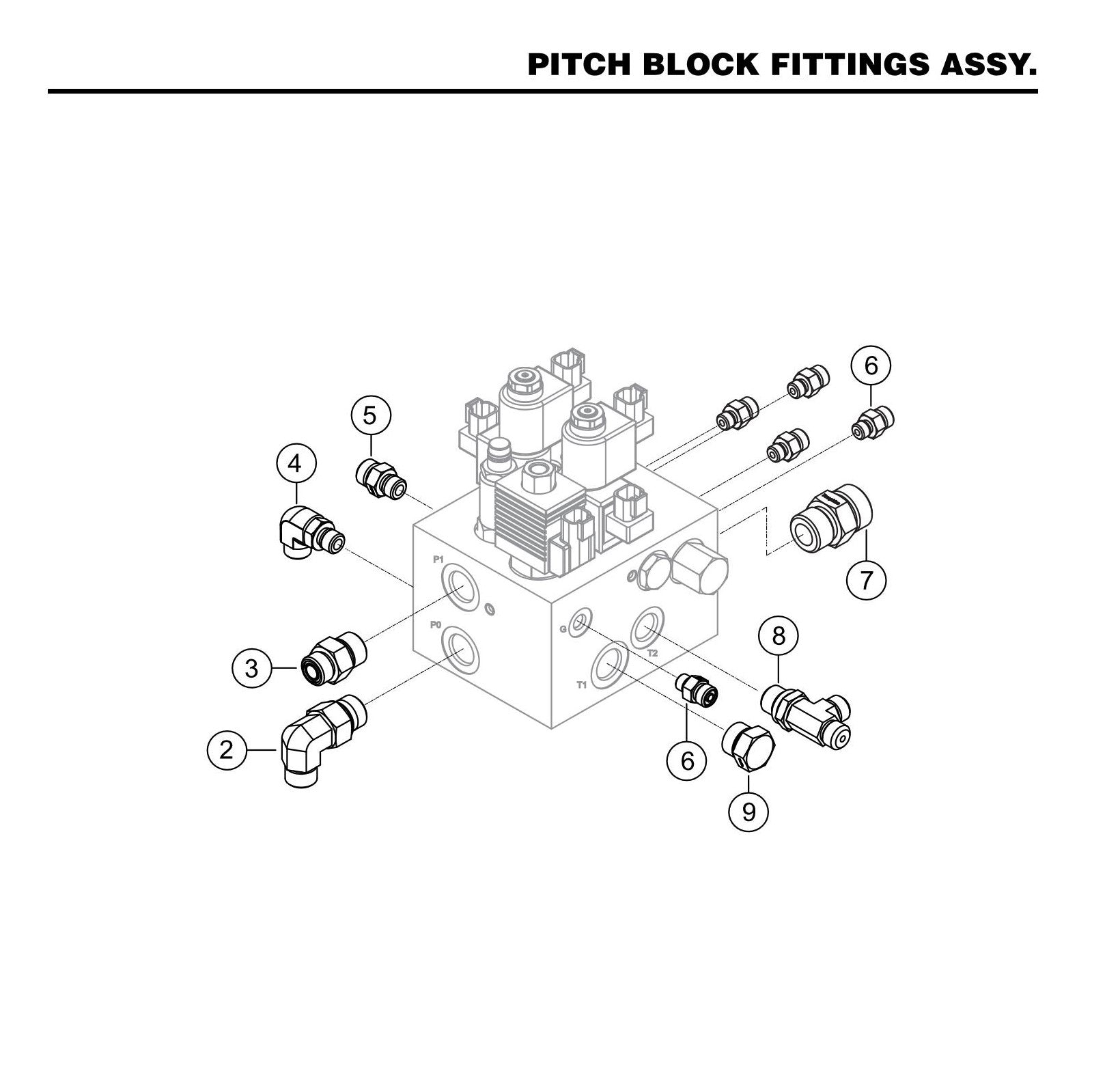 STX6H Pitch Block Fittings Assembly