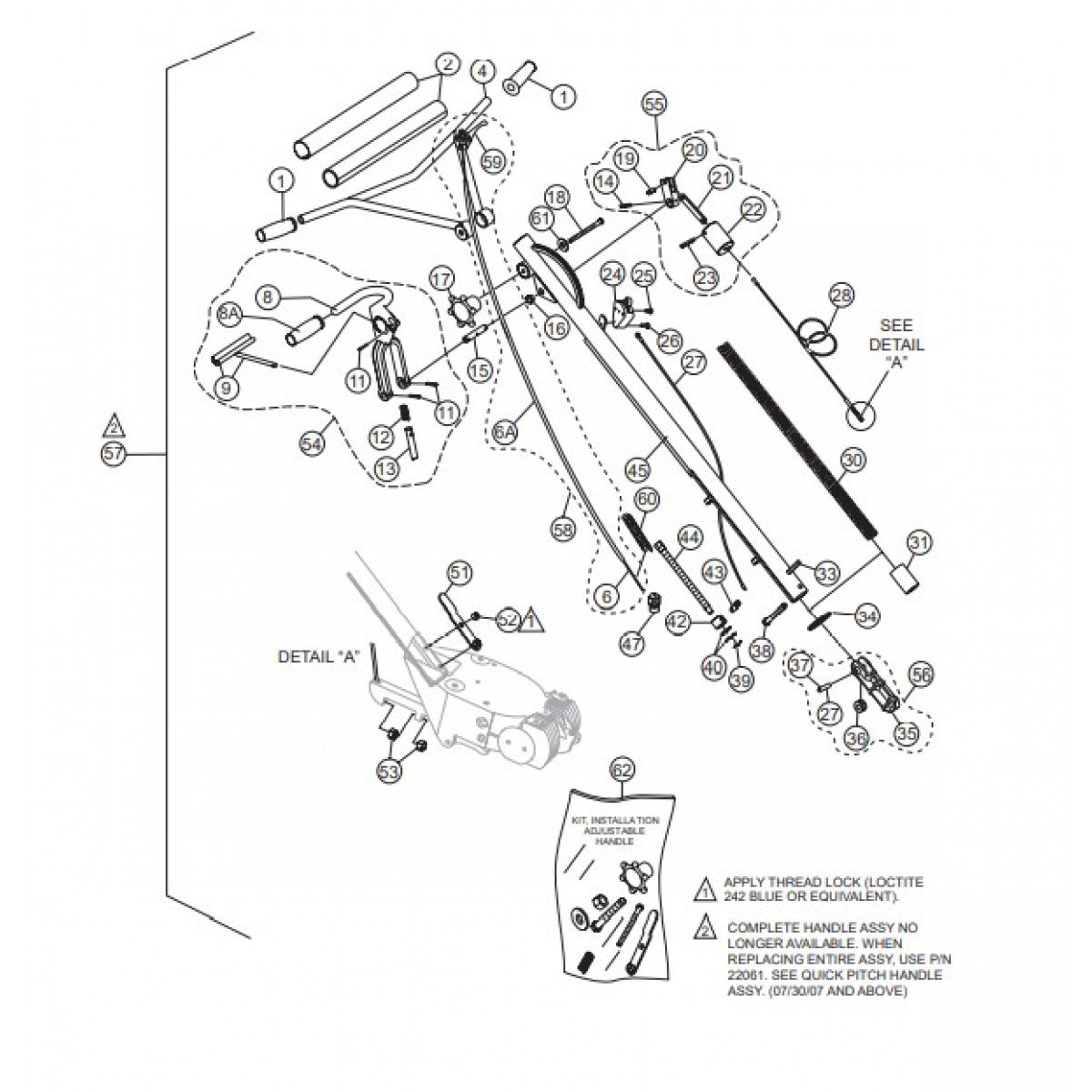 B46 Series Quick-Pitch Handle Assembly-1 by Multiquip Whiteman | Danse USA