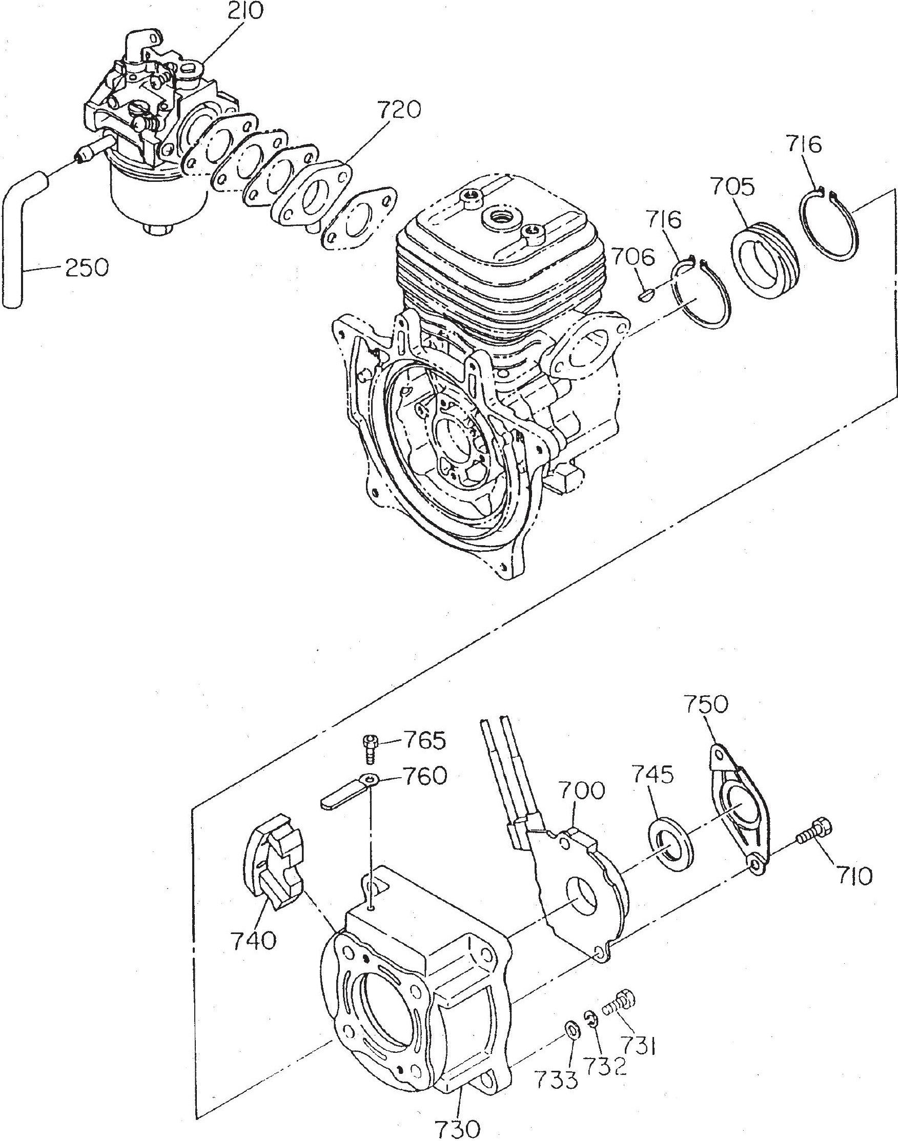 MT62HS Robin EC-08HS Engine Carburetor And Oil Pump Assembly Parts