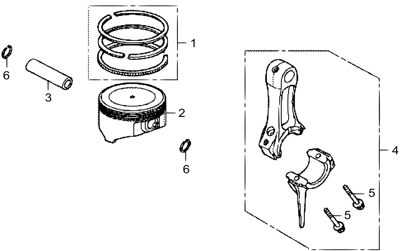 MTX80HDR Honda GX120RTKRBF Engine Piston / Connecting Rod Assembly Par